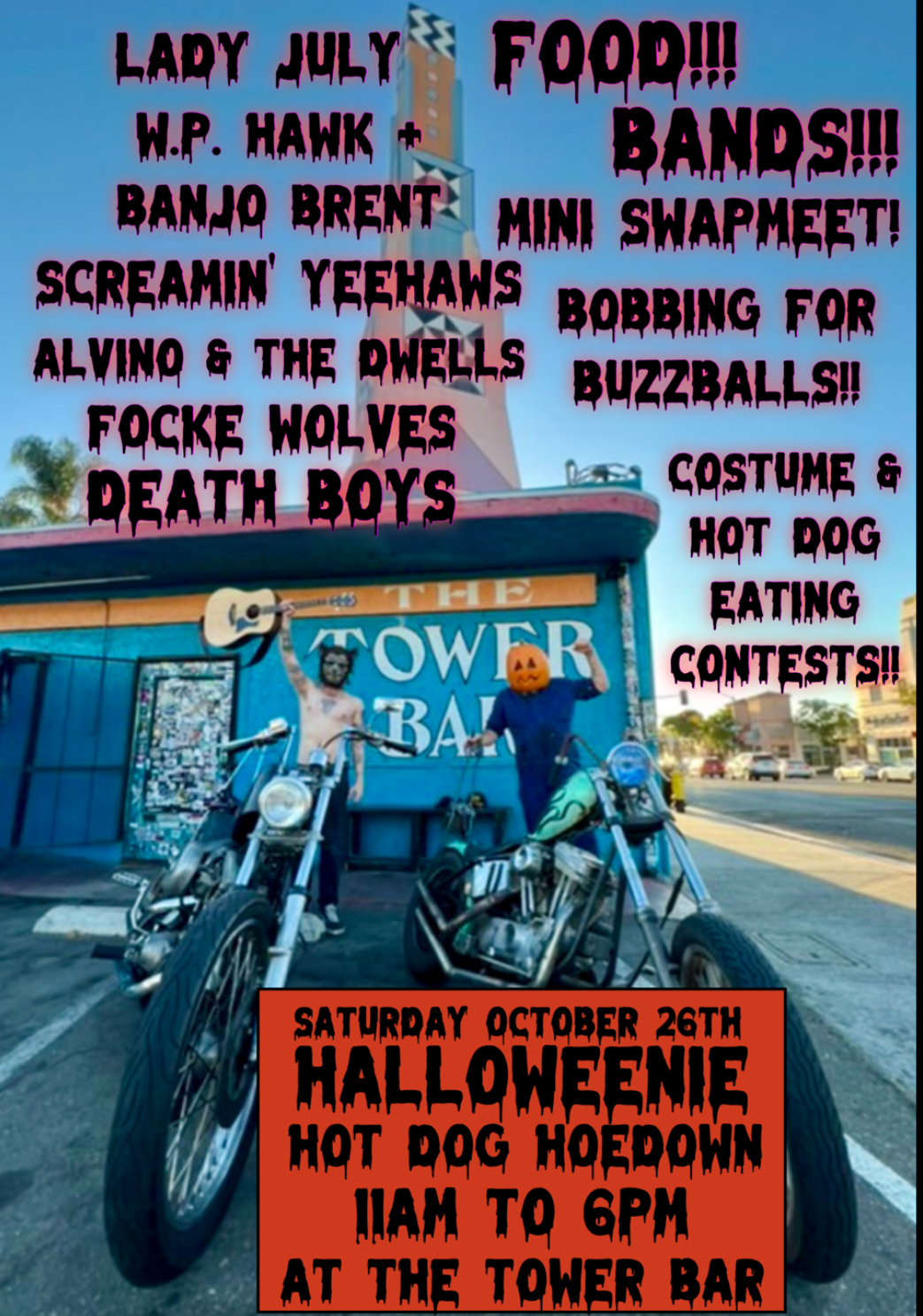Halloweenie Hot Dog Hoedown Matinee – Food! – Bands! – Mini Swapmeet ...